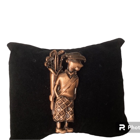 Accessories | Vintage Copper Colored Golfers Lapel Pin | Poshmark